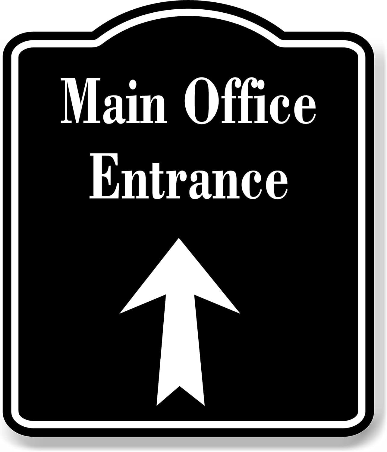 Main Office Entrance Up Arrow BLACK Aluminum Composite Sign, 15"x18 ...