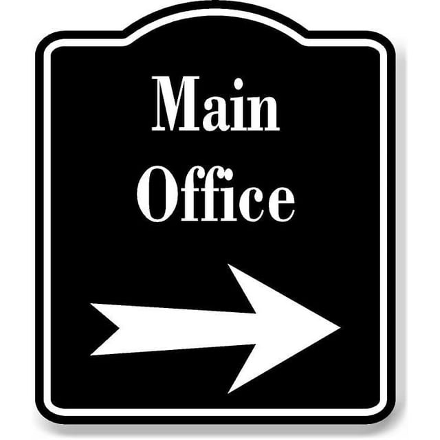 Main Office Right Arrow BLACK Aluminum Composite Sign, 15"x18 ...