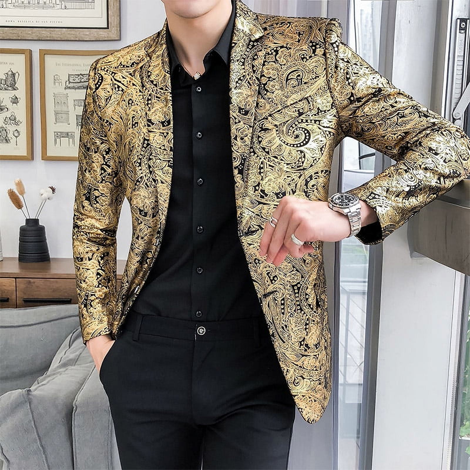 Main Push Explosive New Hot Gold Pattern Personality Suit Men's Suit ...