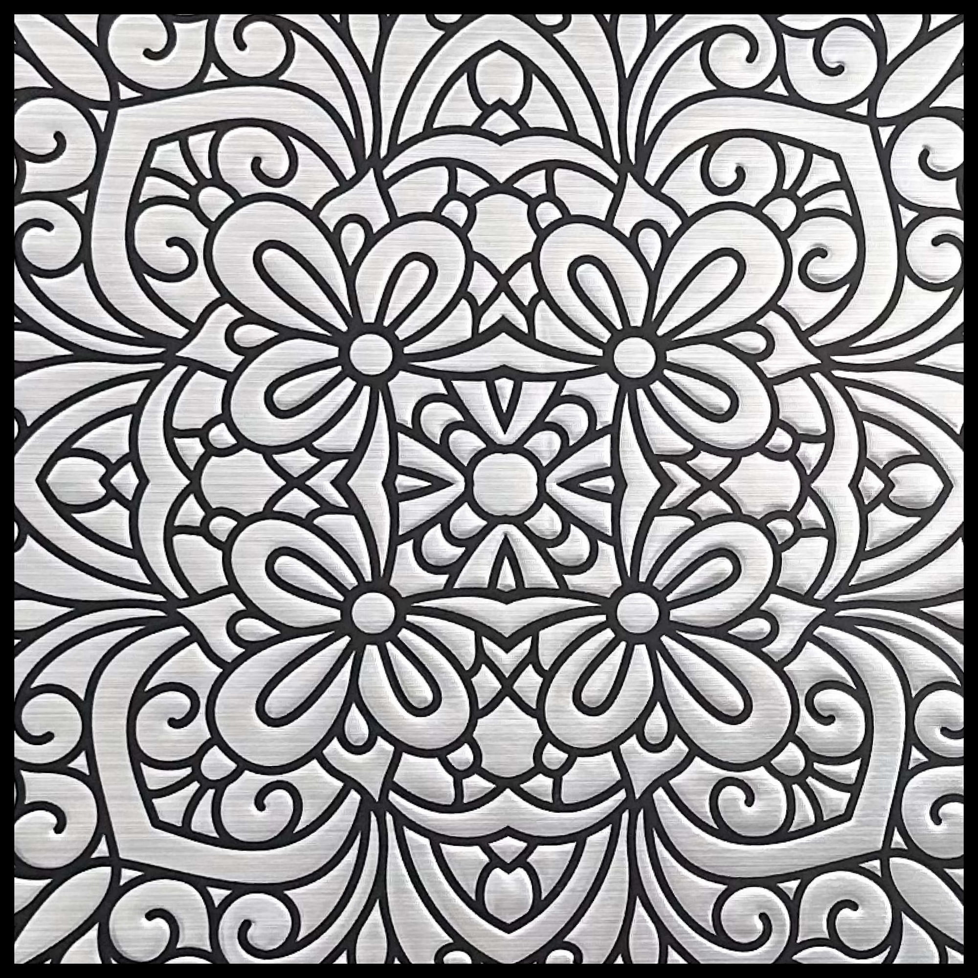 Main Street 8"x8" Silver Inked Foil Peel and Stick Wallpaper Tiles ...