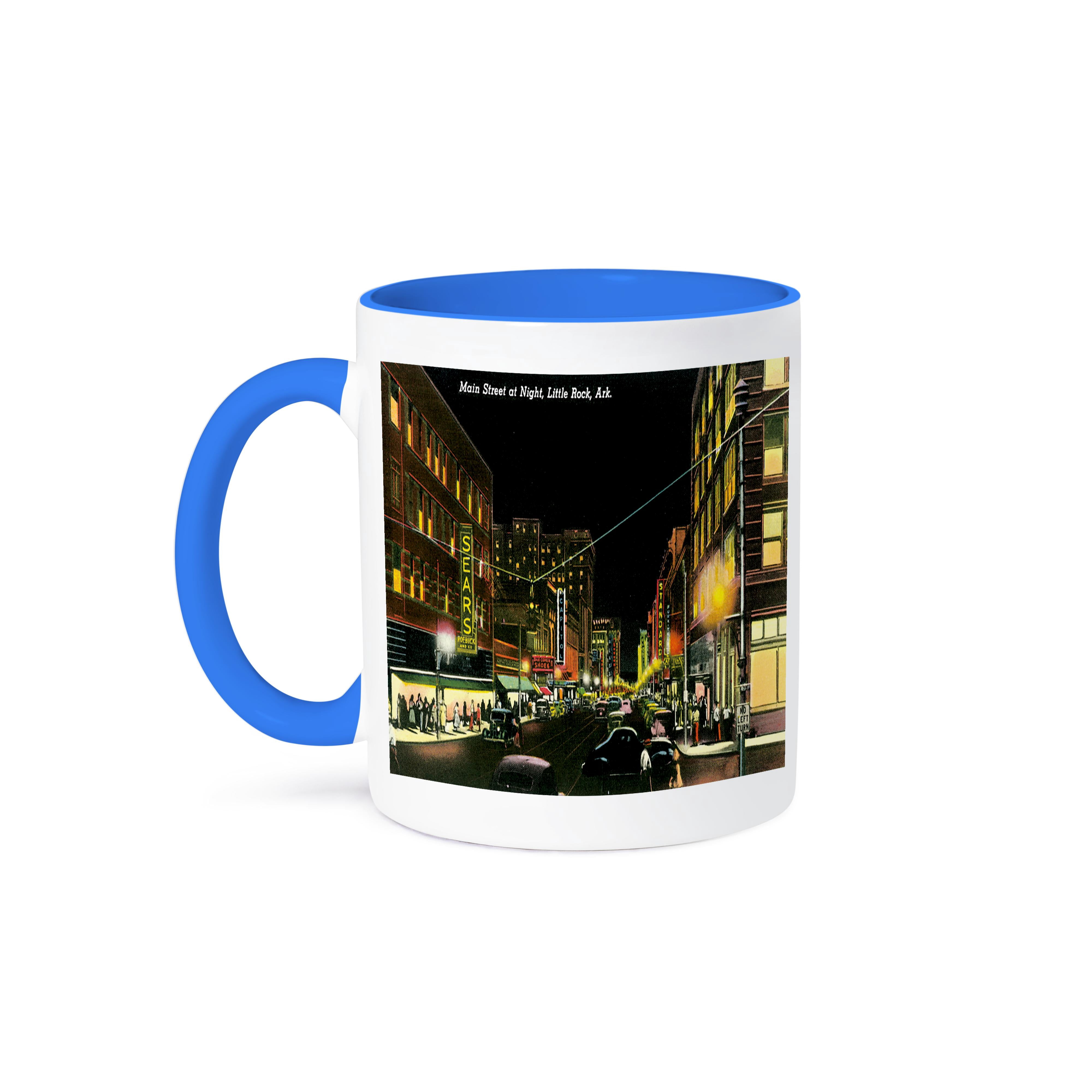 3dRose, Main Street at Night, Little Rock, Arkansas Street Scene with ...