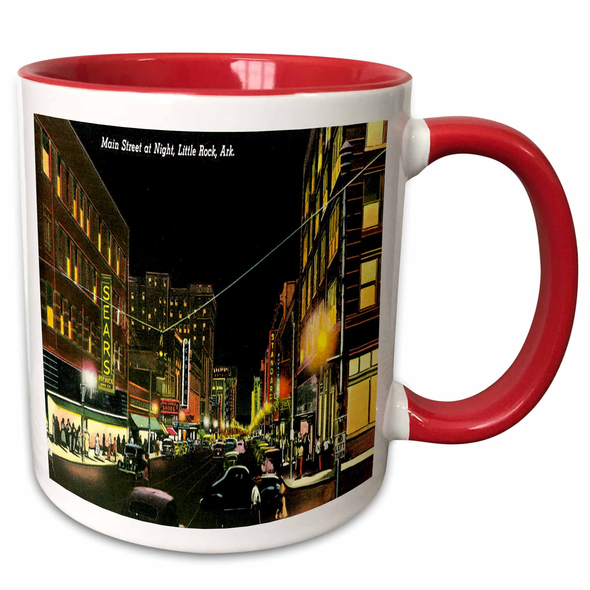 3drose, Main Street at Night, Little Rock, Arkansas Street Scene with ...