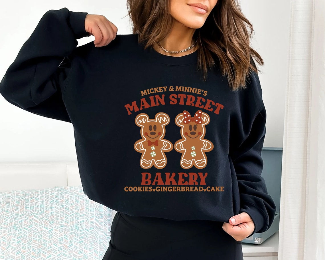 Main Street Bakery Gingerbread Cookies Cakes Sweatshirt, Mickey And ...