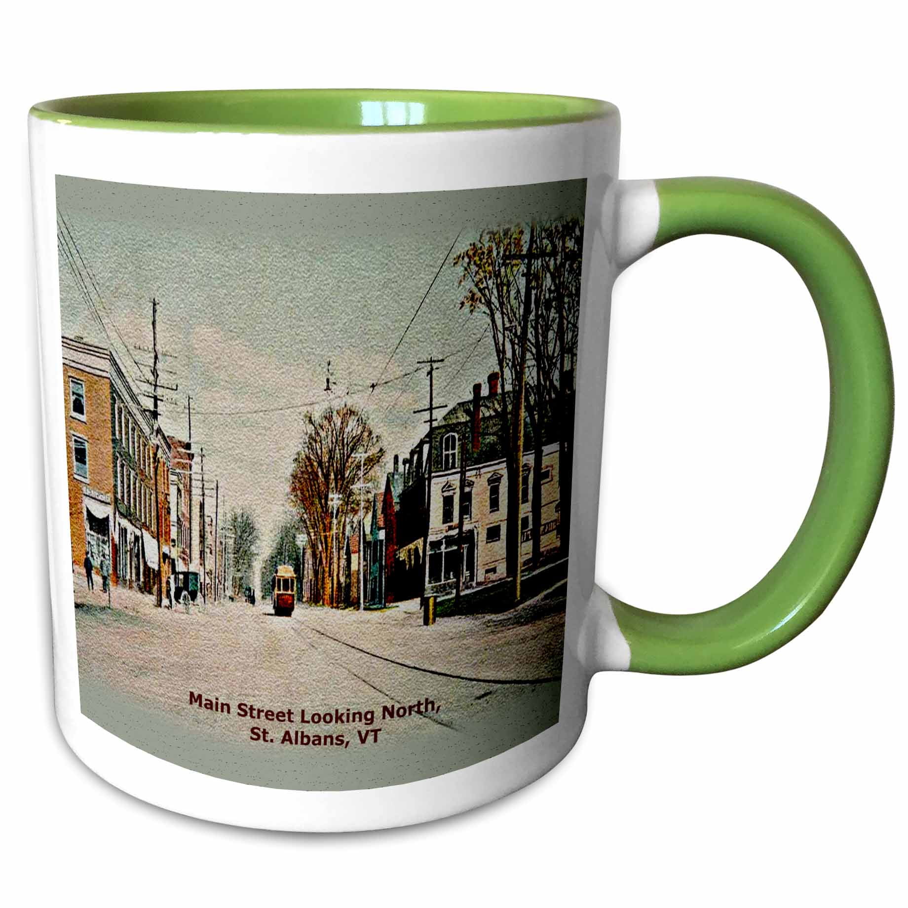 Main Street Looking North, St. Albans, VT (Vintage 1909) 15oz Two-Tone ...