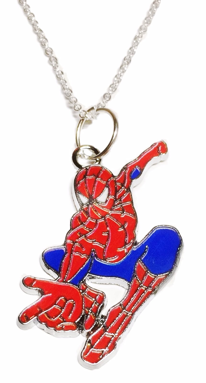 Marvel Spiderman Superhero In Action, Enamel Metal Pendant Chain ...