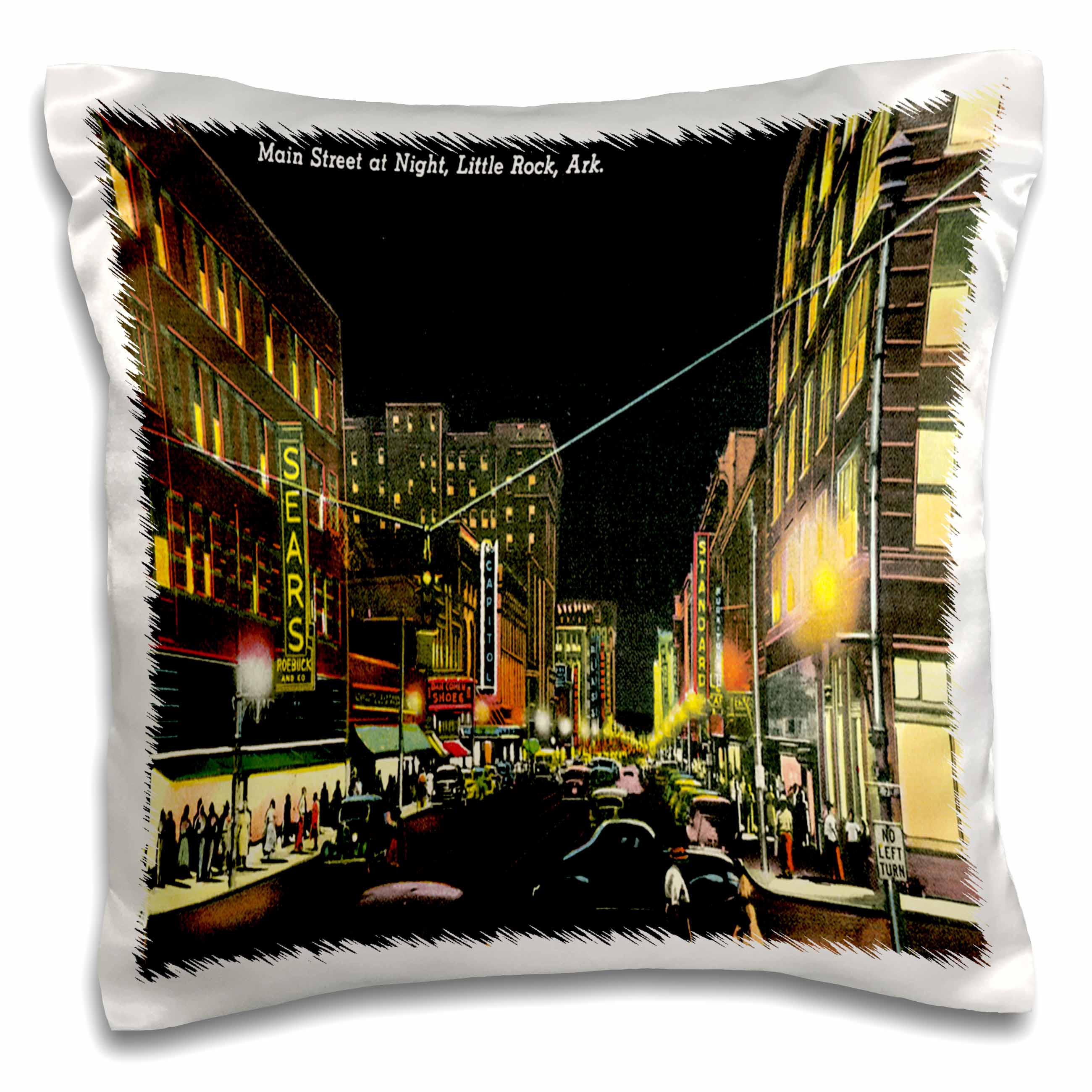 3dRose, Main Street at Night, Little Rock, Arkansas Street Scene with ...