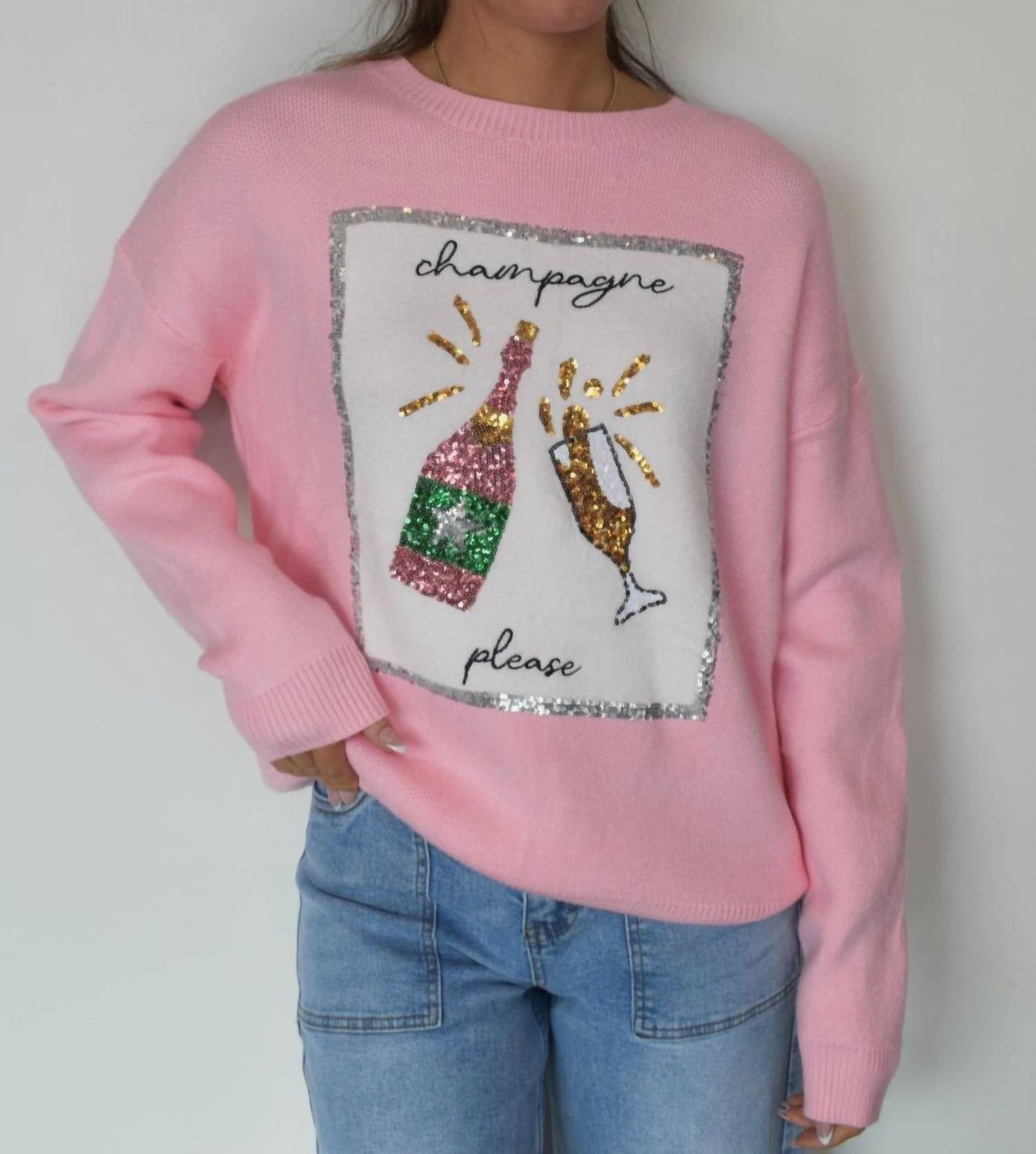 Main Strip Champagne Pop Sweater - Walmart.com