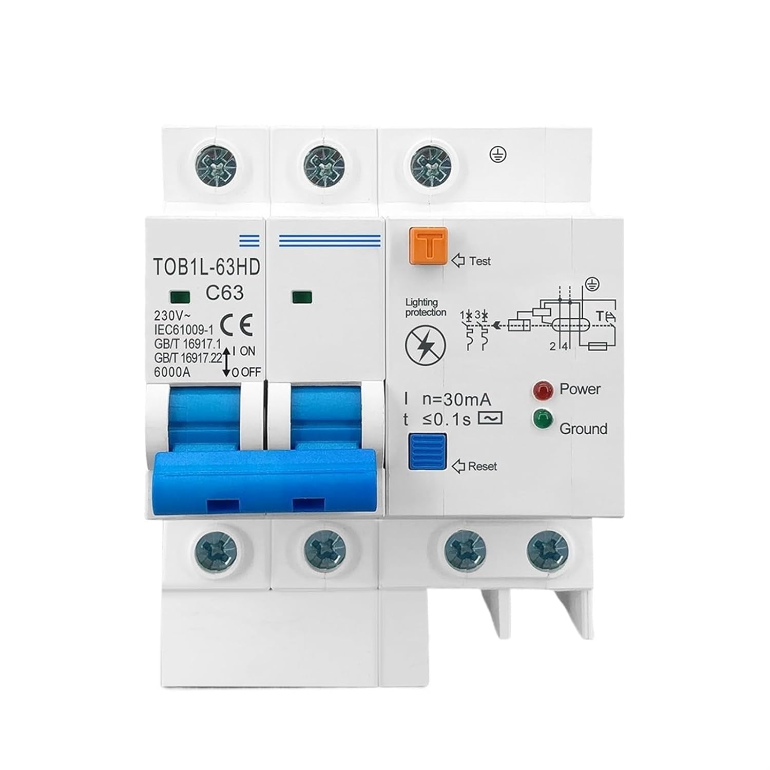 Main Switch Residual Current Circuit Breaker with Surge Protector MCB with Lightning Protection ...
