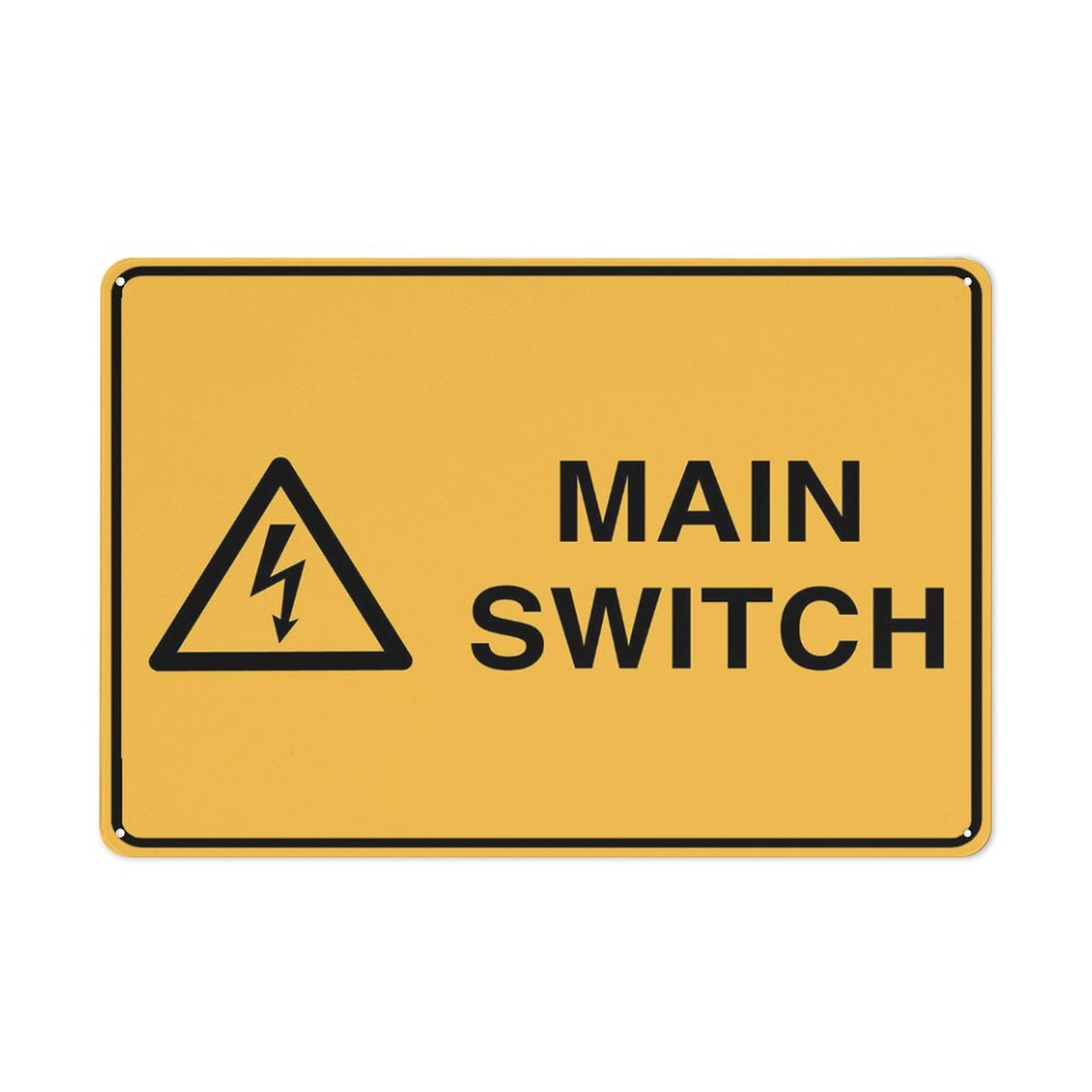 Main Switch Sign 12 X 8 Inch Metal Sign, Rustproof Aluminum, Multicolor ...