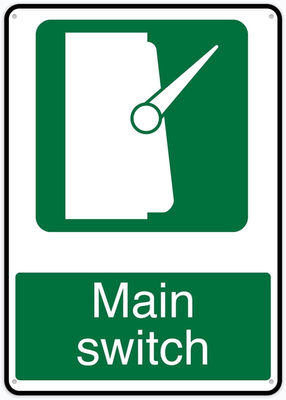 Main Switch Sign Home Kitchen Farm Garden Garage Wall Decor 12X8Inch ...