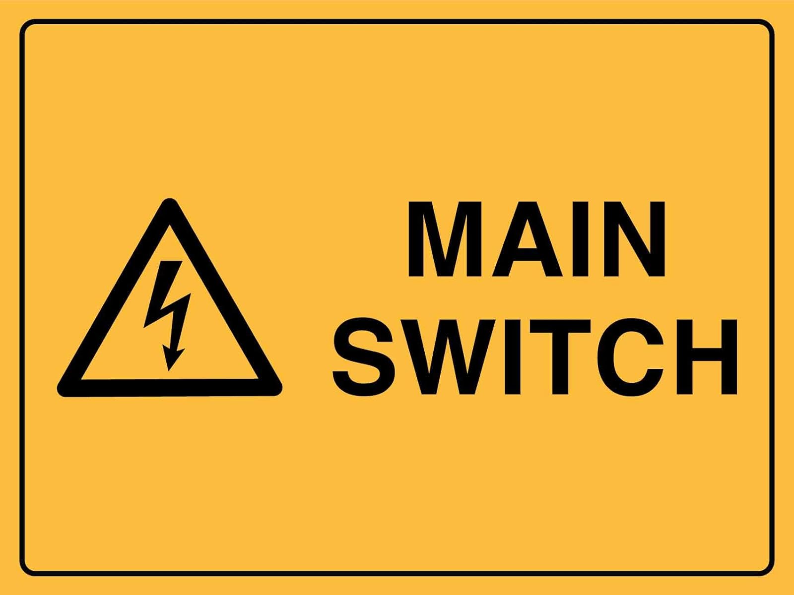 Main Switch Sign Metal Tin Sign8X12Inch Caution Danger Safety Security ...