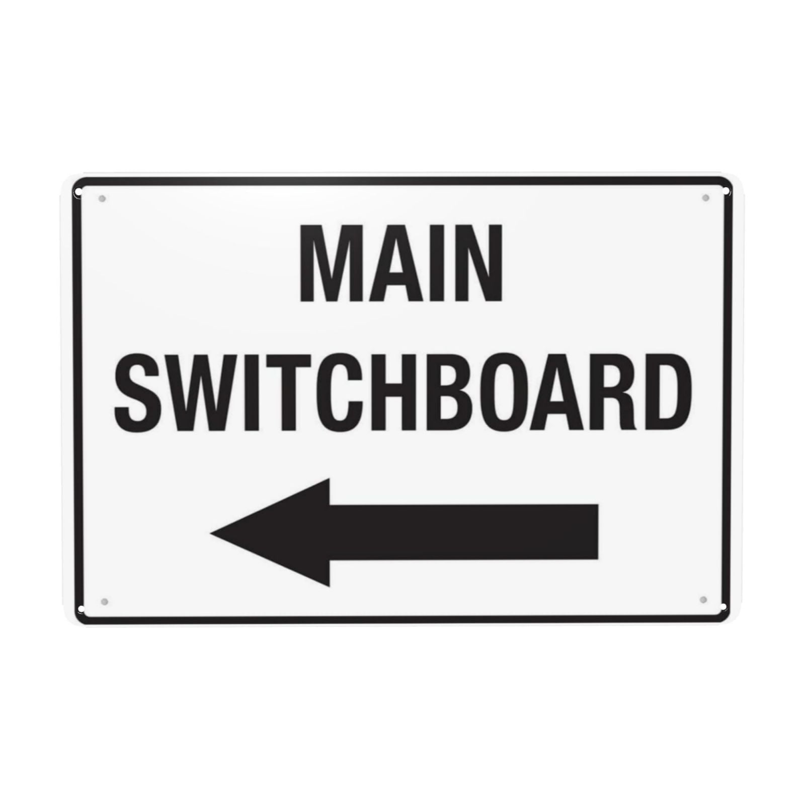 Main Switchboard Left Arrow Tin Sign Warning Metal Sign Vintage Sign ...