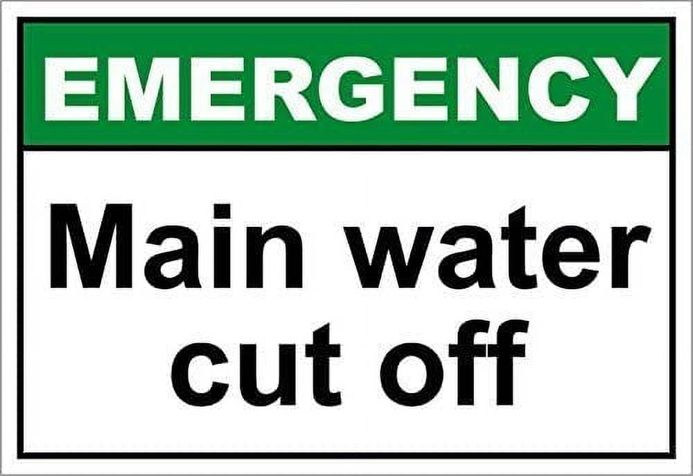 Main Water Cut Off Emergency Aluminum Metal Sign Wall Decor 8x6 In ...