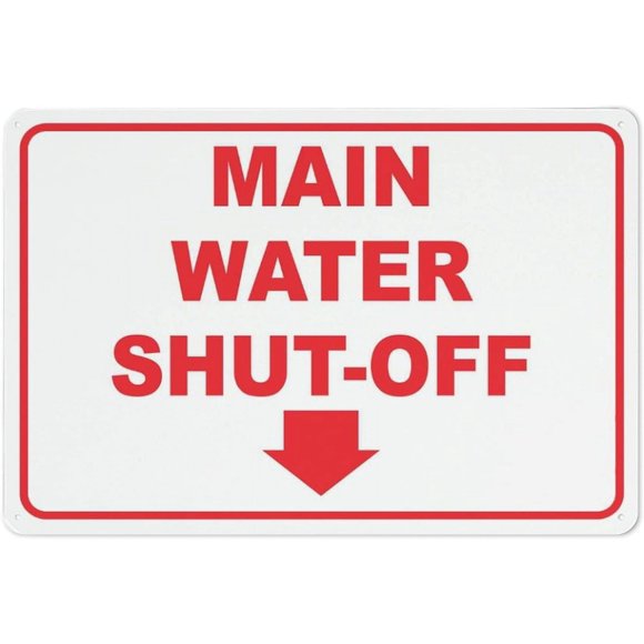 Water Shut Off Sign