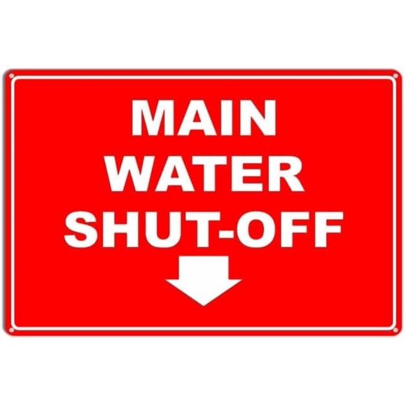 Water Shut Off Sign
