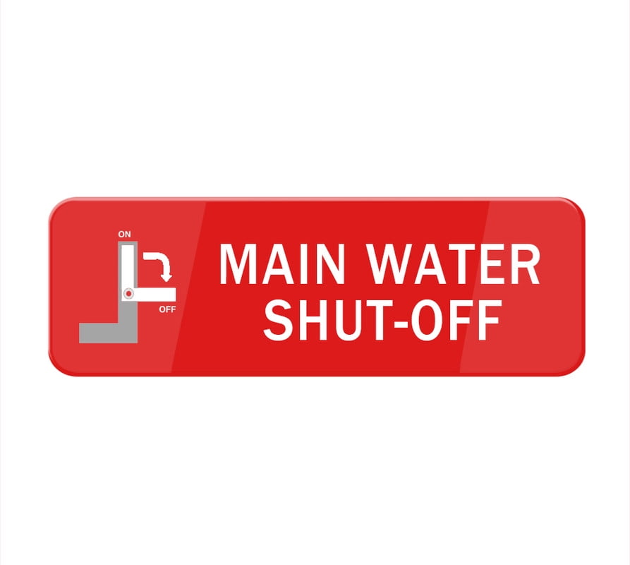 Main Water Shut-Off Sign,Acrylic Sign Safety Informative Sign With ...