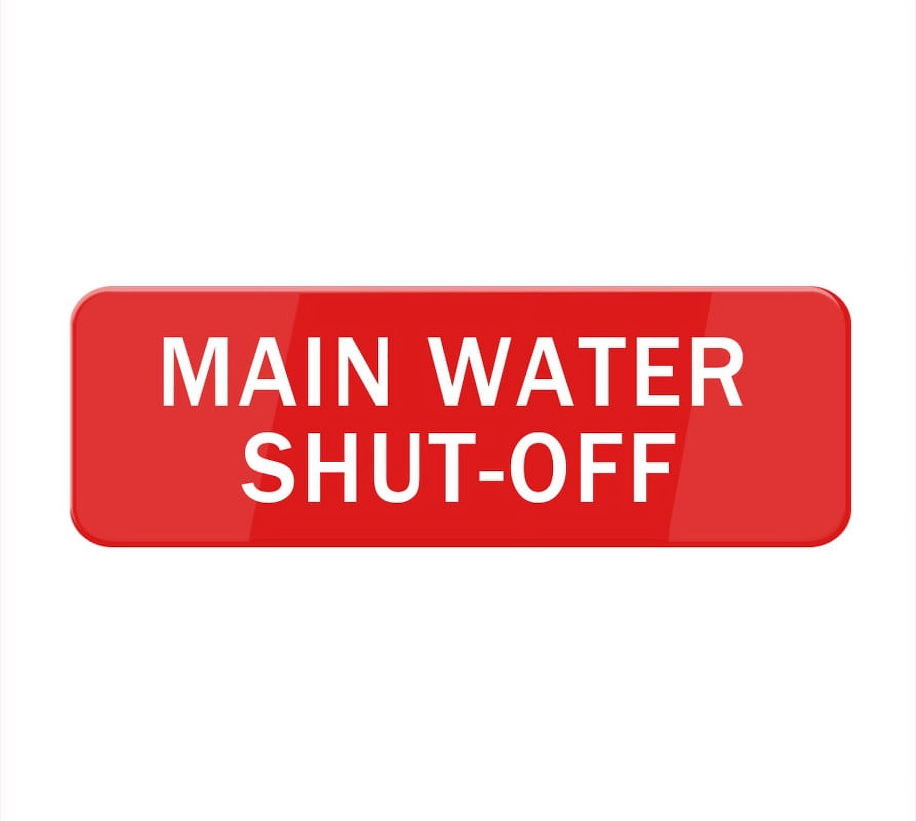 Main Water Shut-Off Sign, Self Adhesive Sign For Door Or Wall 10 X 3 ...