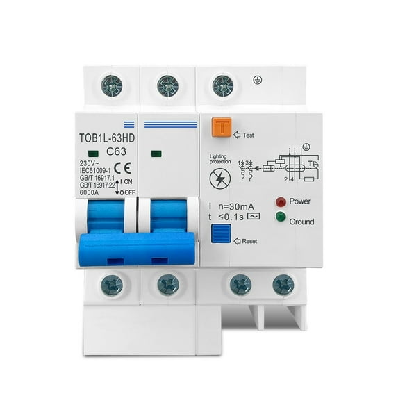 Main switch Residual current circuit breaker with surge protector RCBO ...