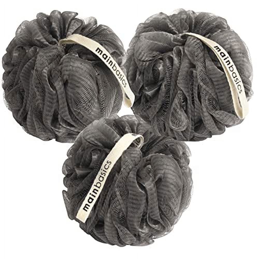 Mainbasics Charcoal Infused Bath Shower Loofah Sponge Pouf Body