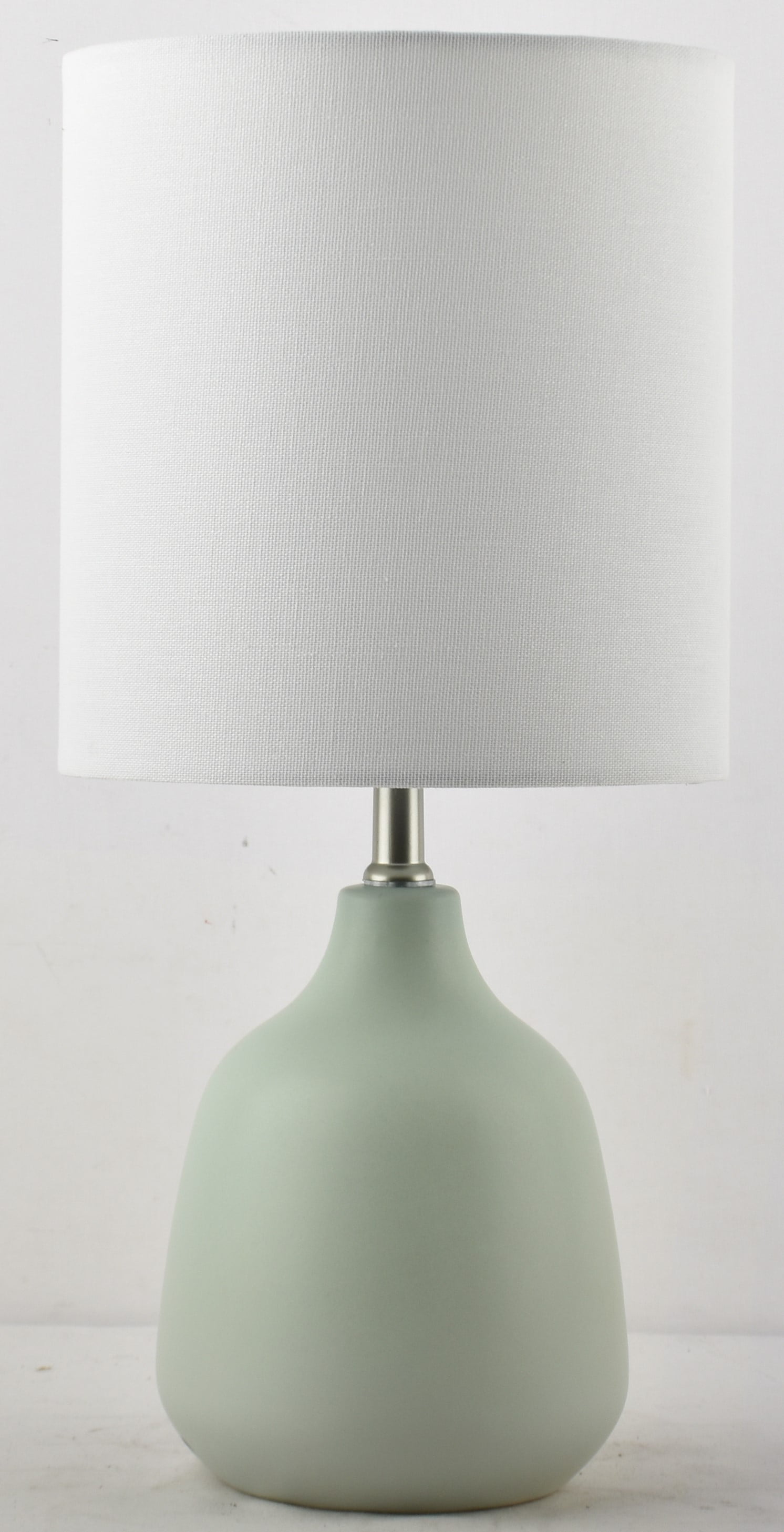 Mainstays 16” Sage Table Lamp with White Linen Shade for Home Decor ...