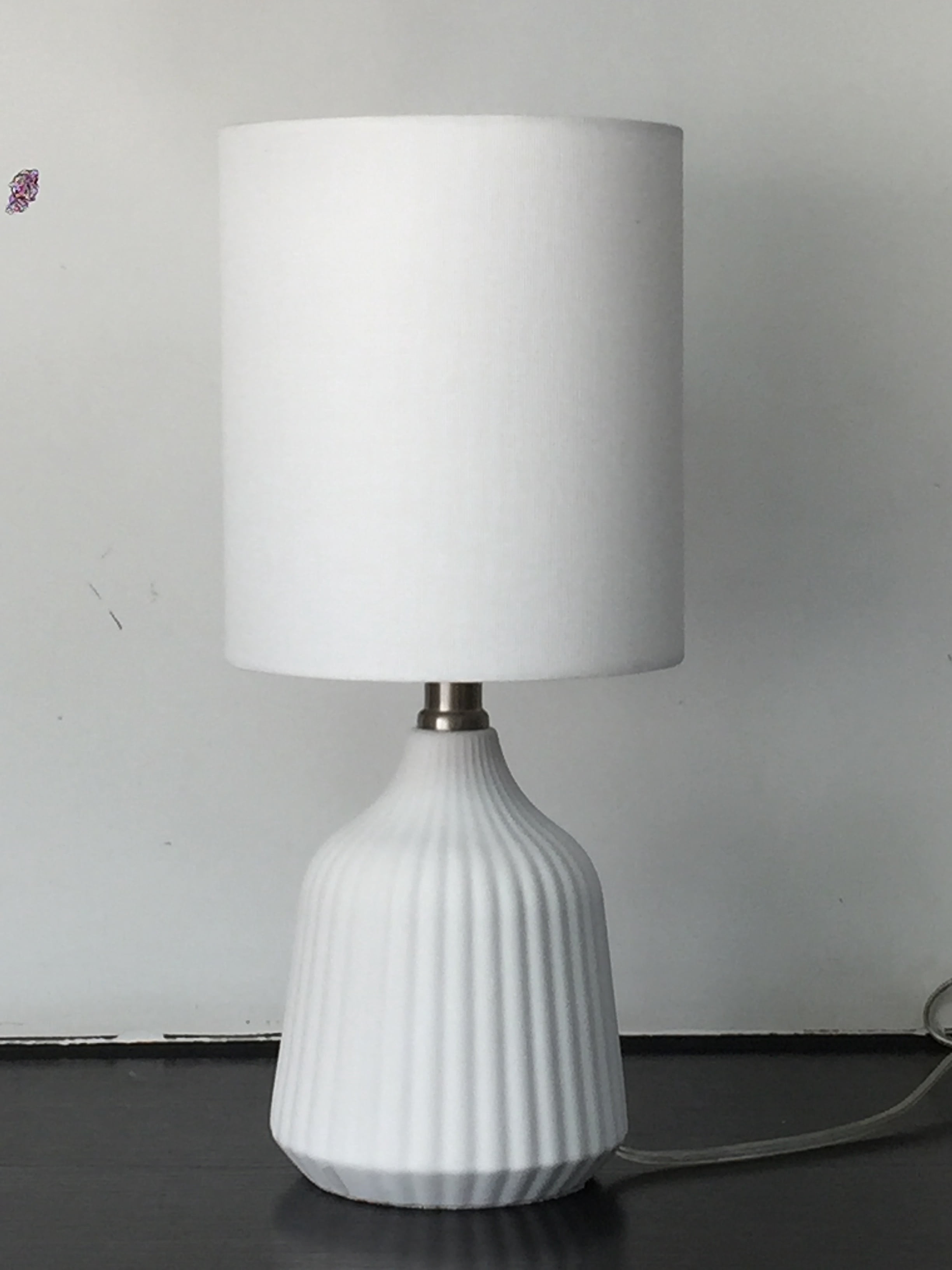 MainStays Warm White Ribbed Ceramic Lamp with Bulb - Walmart Business ...
