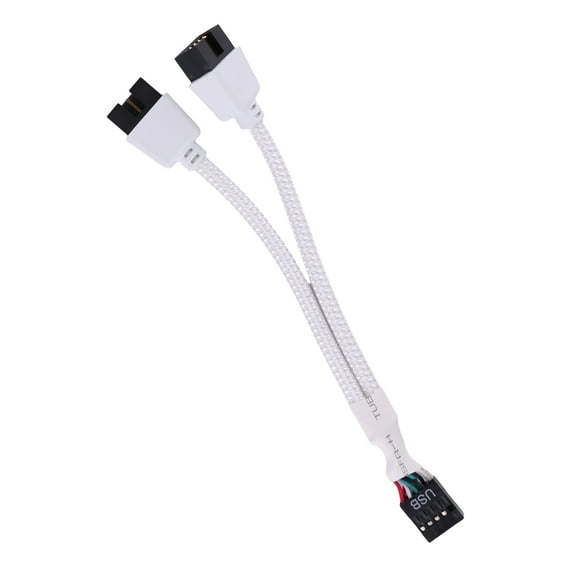 Mainboard USB 2.0 9Pin to 2x 9 Pin Shielded Cable Eliminates ...