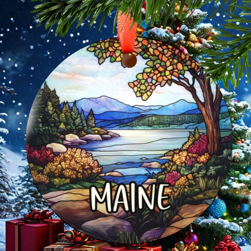 Maine Christmas Ornament, Ceramic, Acrylic - Pacific Islands Travel ...