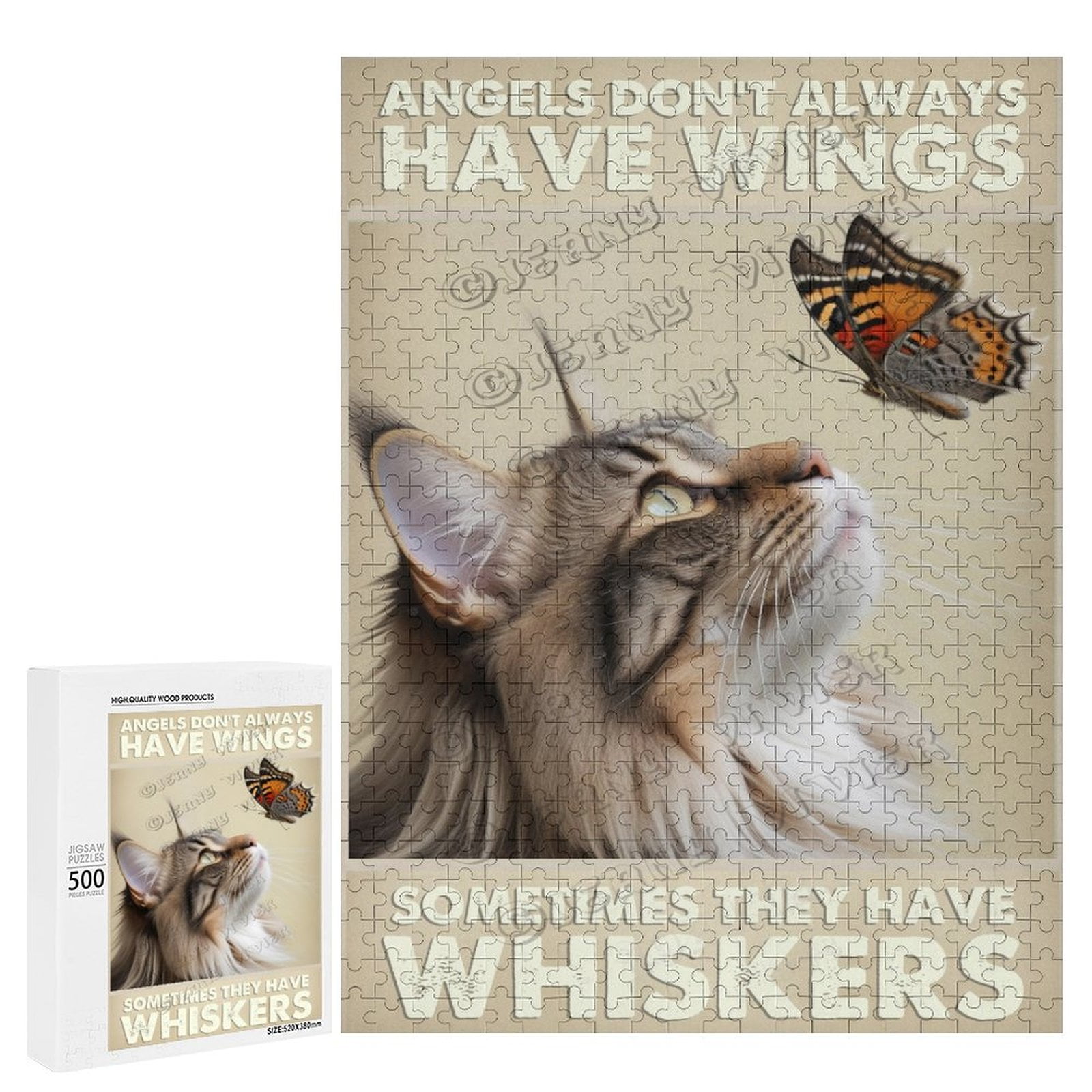 Maine Coon Cat 500 Piece Puzzle for Adults Kittens Jigsaw Puzzles 500 ...