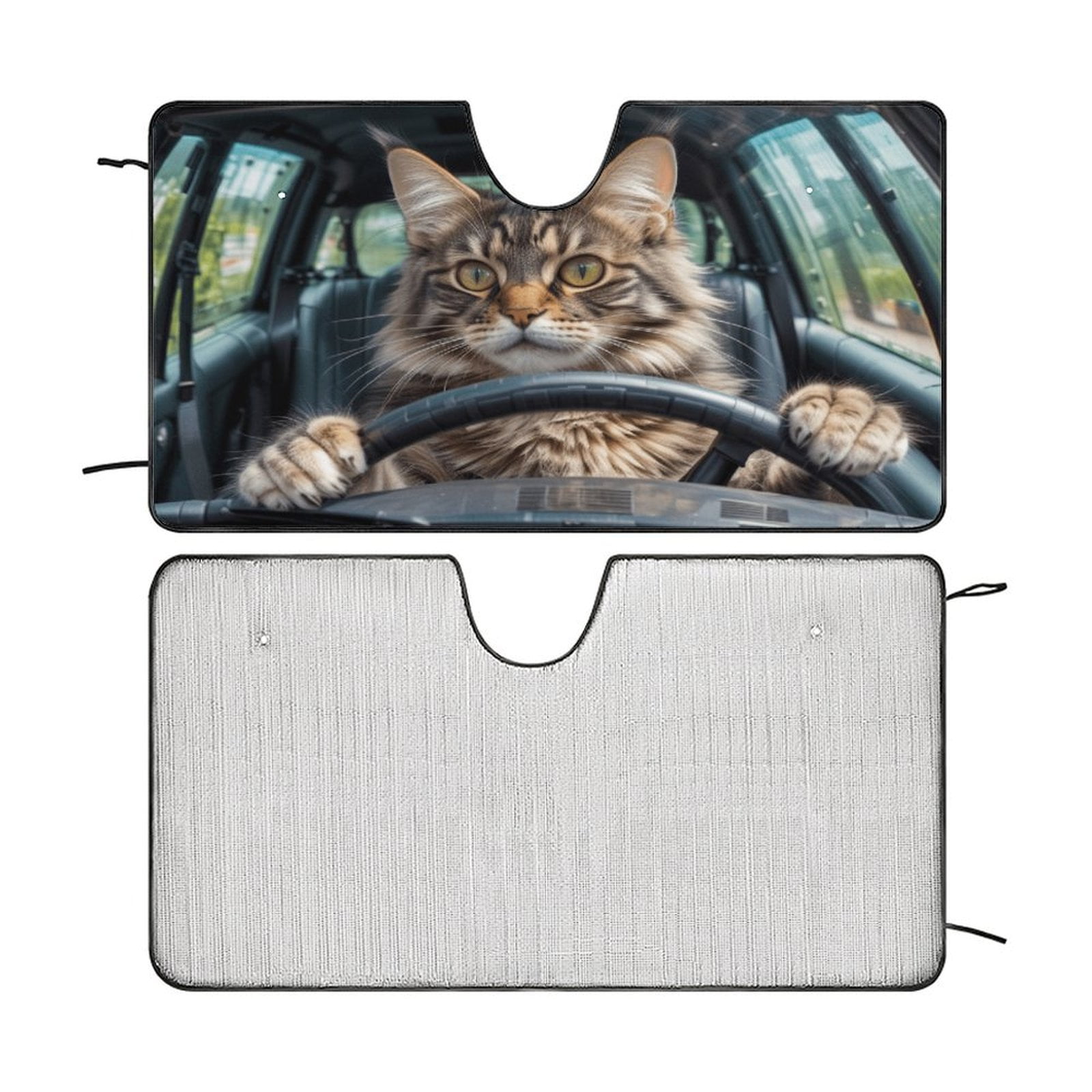 Maine Coon Cat Car Front Windshield Sunshade Vehicle Sun Shade Visor UV ...