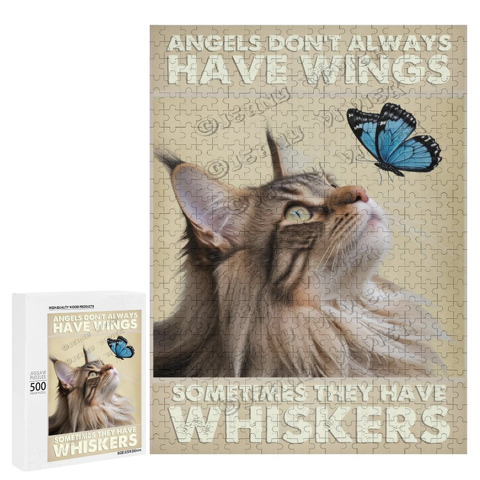 Maine Coon Cat Jigsaw Puzzles 500 Pieces for Adults, Cute Cat Jigsaw ...