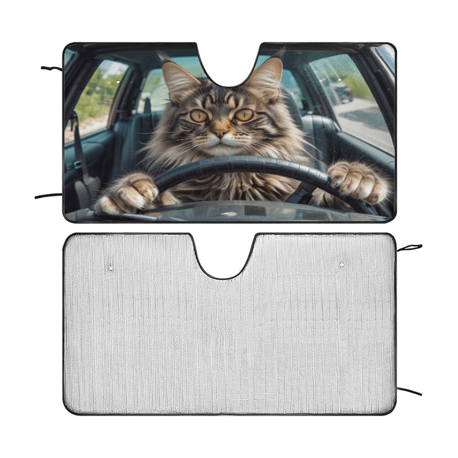 Maine Coon Cat Windshield Sunshade for Car SUV Truck Fold-able UV Ray ...