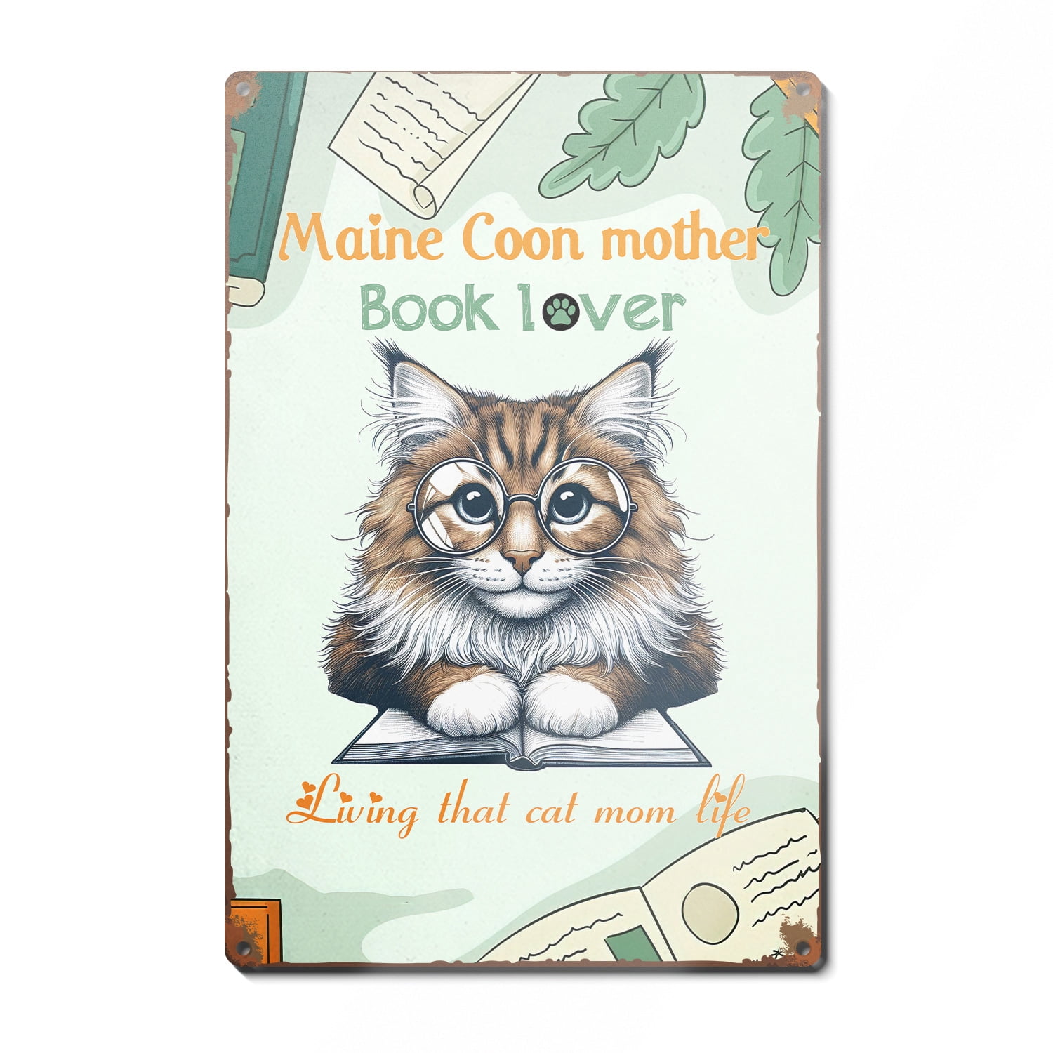 Maine Coon Mother Book Lover Living That Cat Mom Life Happy Mother's ...