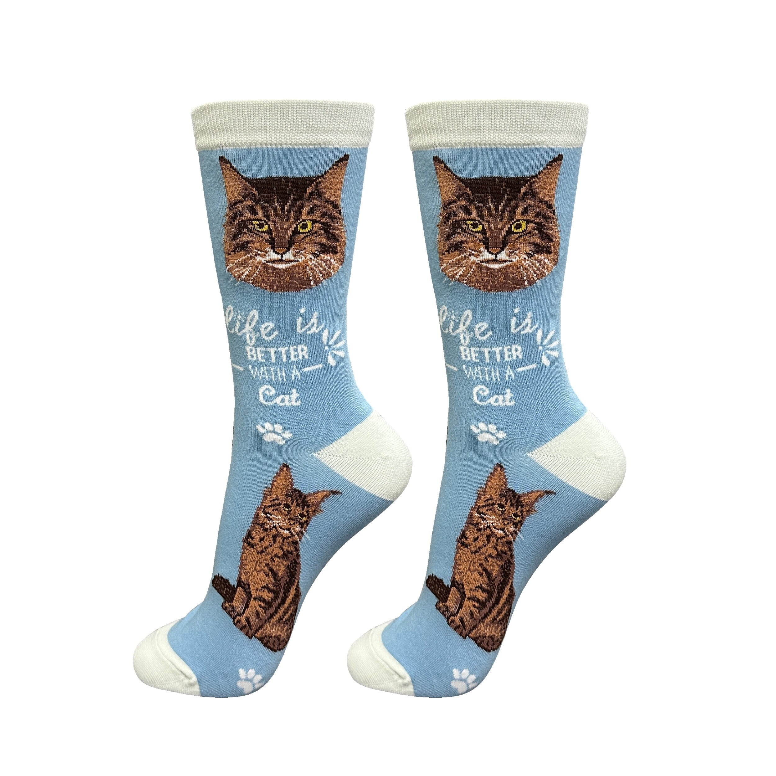 E&S Pets Maine Coon cat Socks - Life is Better Socks for Pet Lovers ...