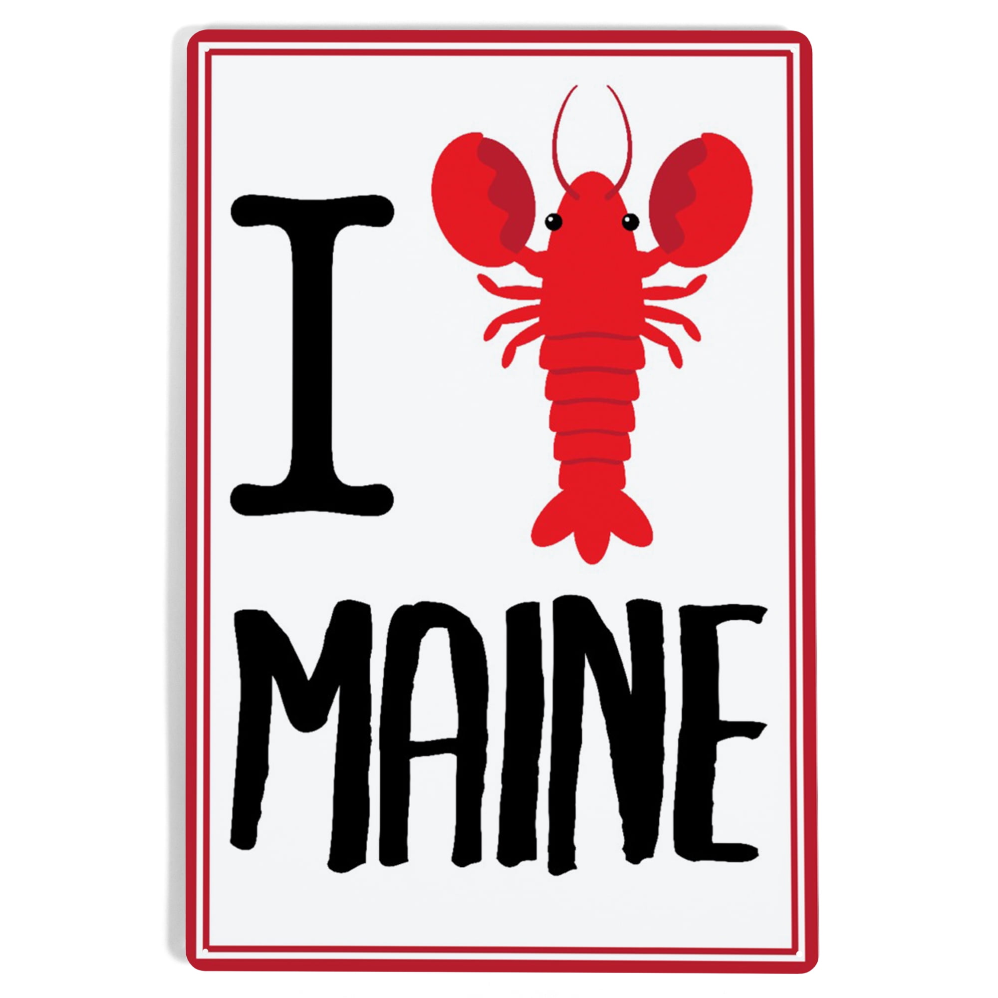 Maine, I Lobster Maine, Vector (12x18 Aluminum Art, Indoor Outdoor ...