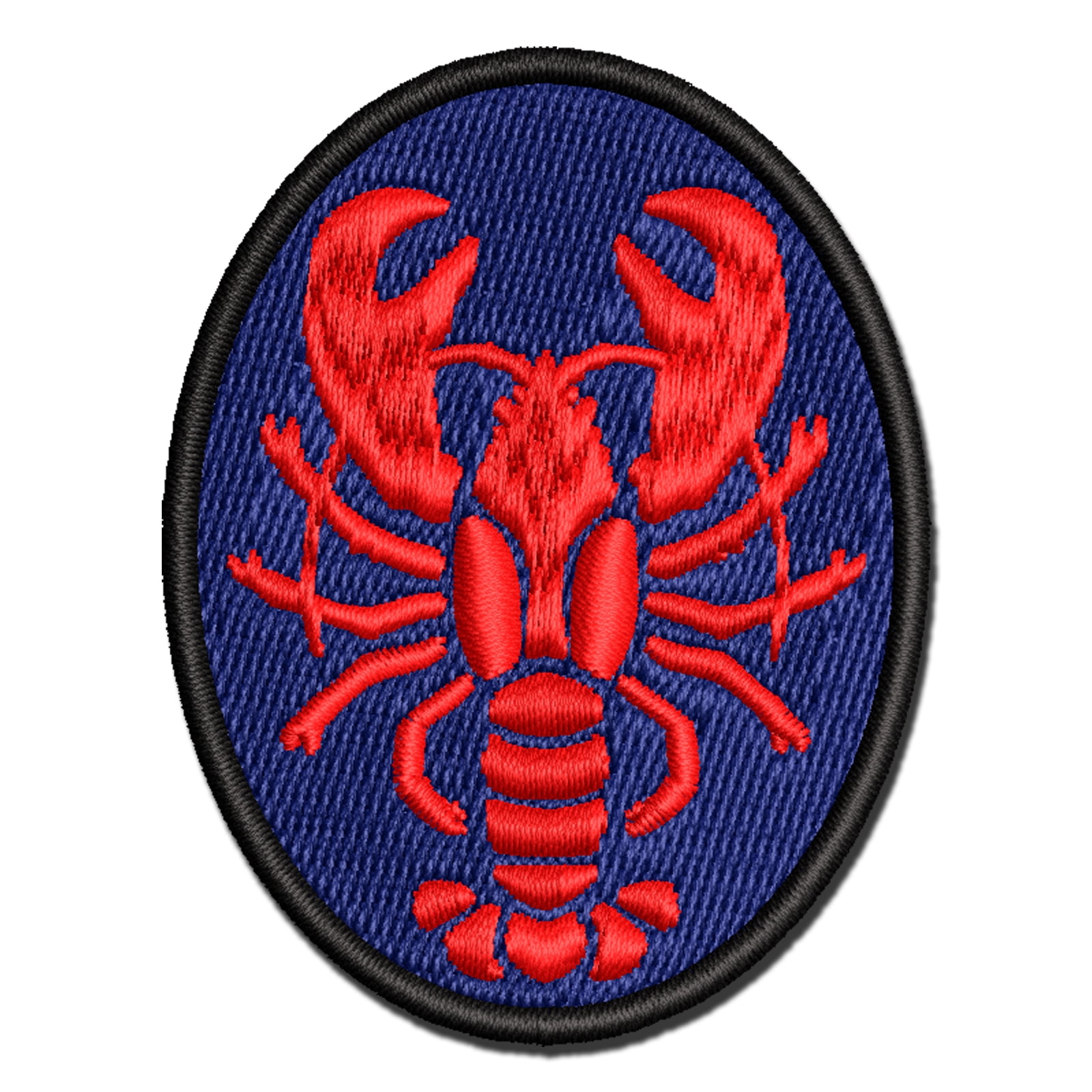 Maine Lobster Seafood Crustacean Applique Multi-Color Embroidered Hook ...