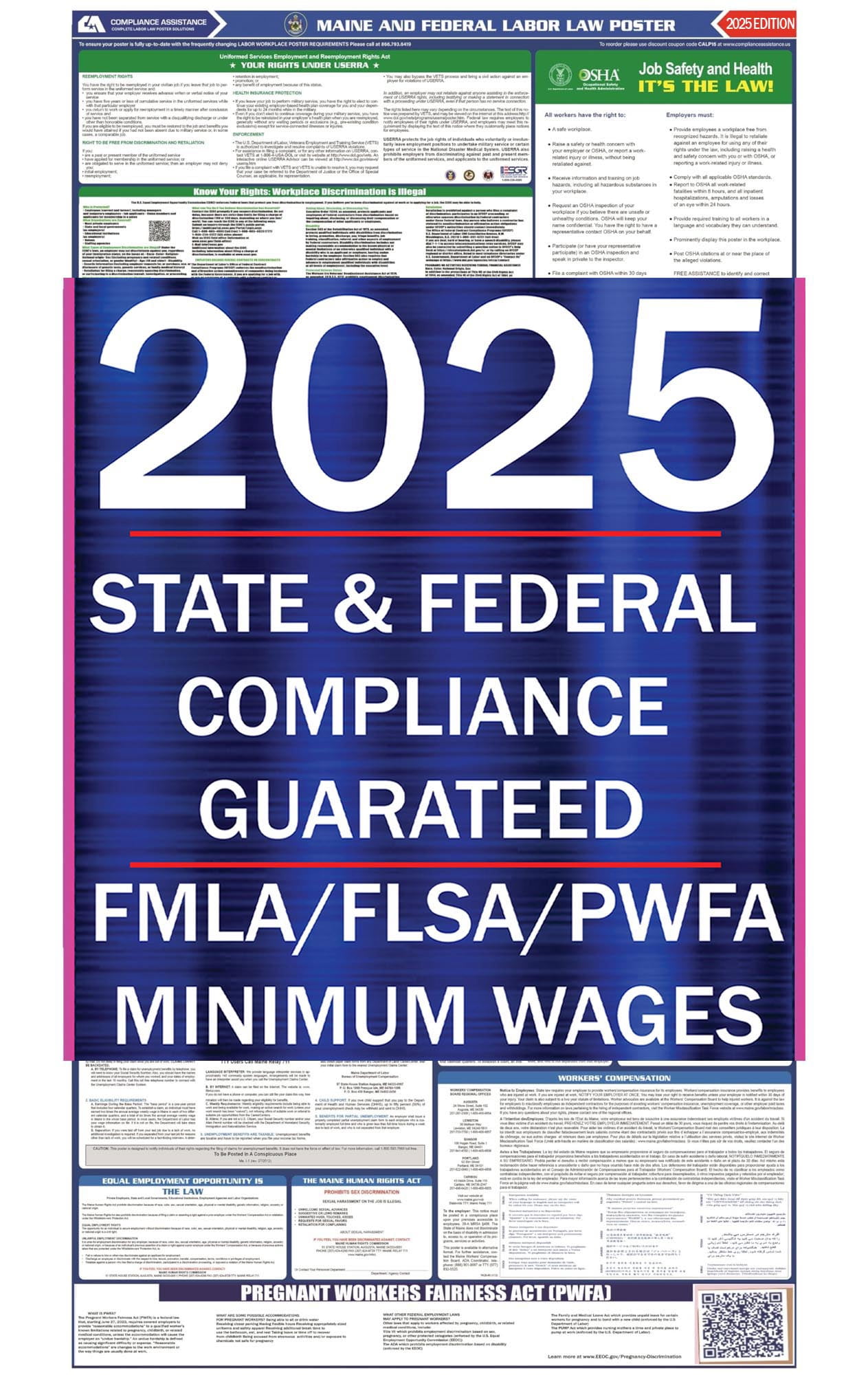 Maine (ME) 2025 State Labor Law Poster - State, Federal and OSHA ...