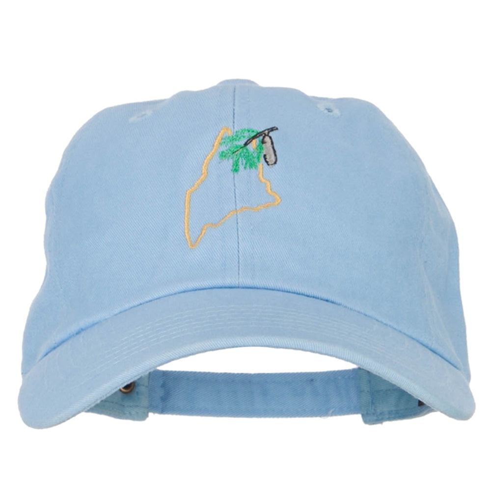 Maine Pine Cone with Map Embroidered Unstructured Washed Cap - Blue ...