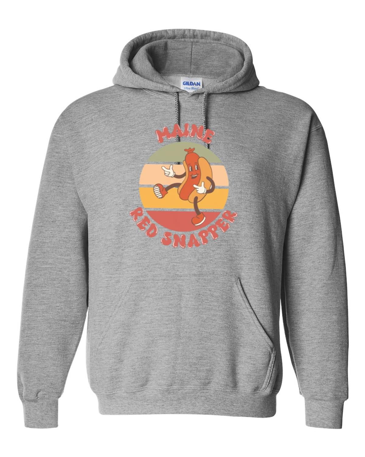 Maine Red Snapper Hoodie with Funny Local Food Joke Graphic, for men ...
