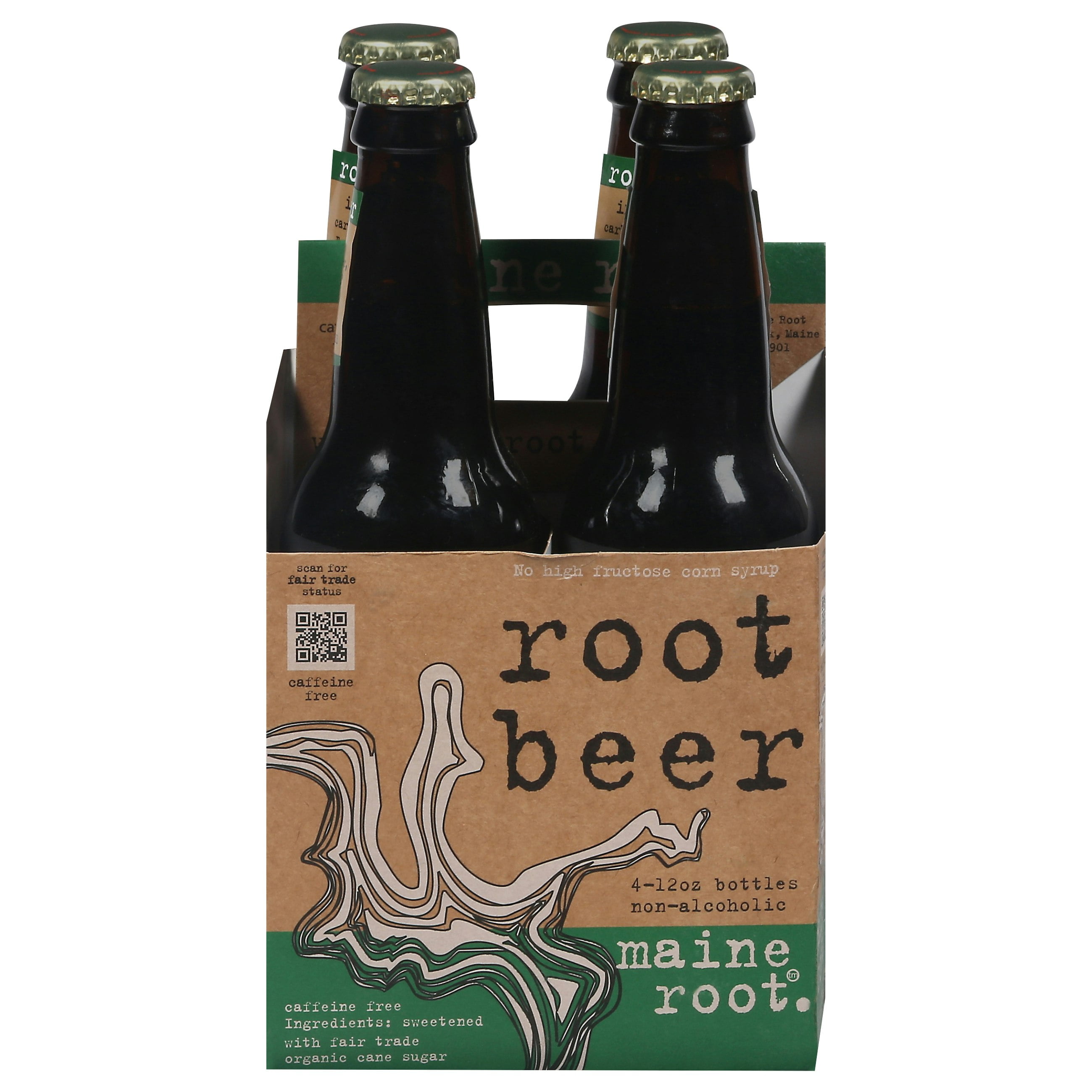 Maine Root Sweetened Root Beer Soda 4 Pack 48 fl oz (Pack Of 6 ...