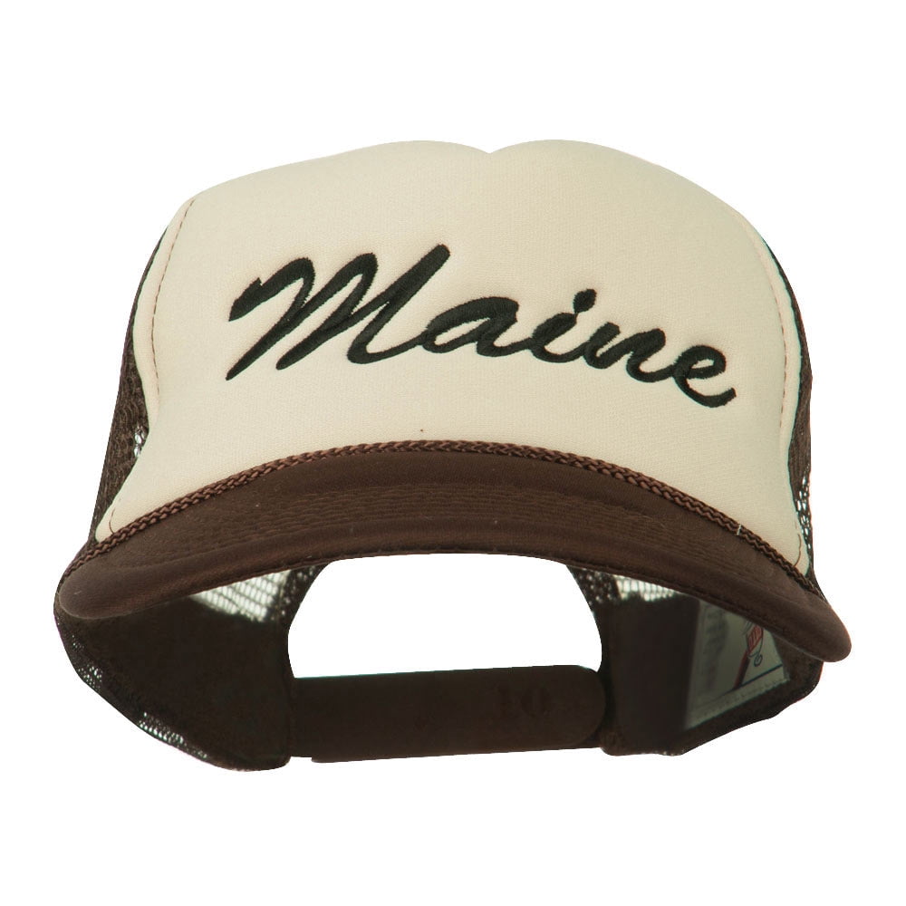Maine State Embroidered Mesh Cap - Brown Tan OSFM - Walmart.com