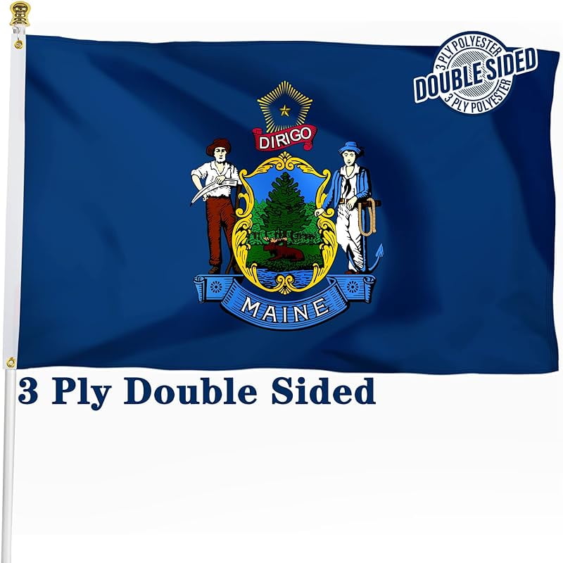 Maine State Flag 3x5 ft, Heavy Duty 3 Ply Durable Polyester, NM Flag ...