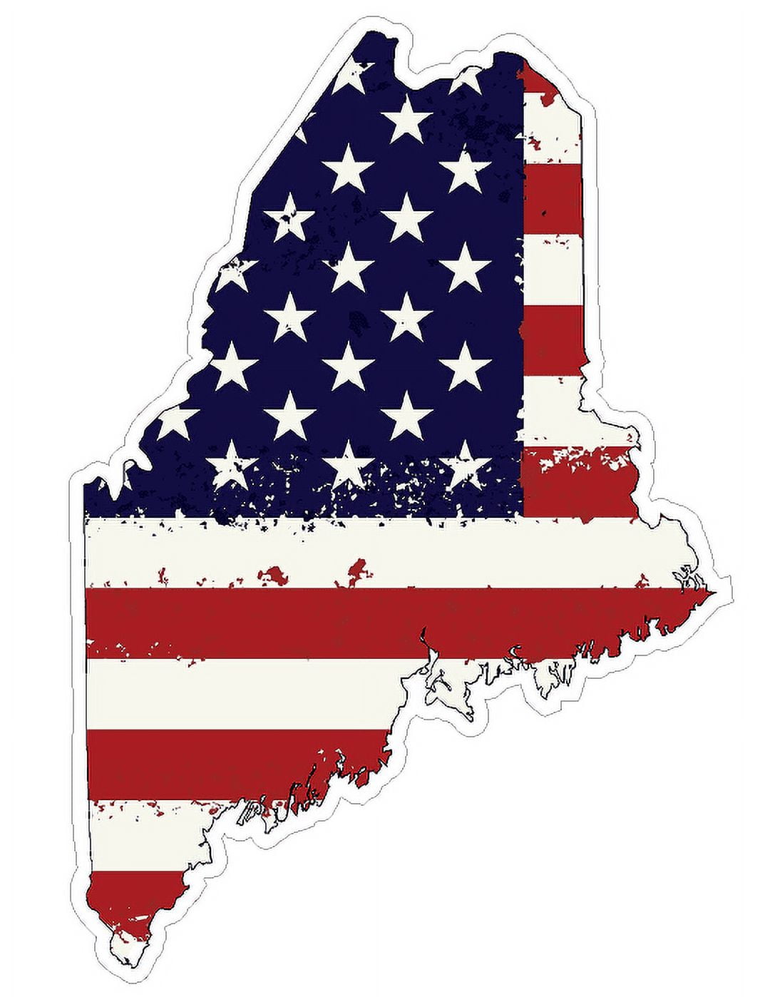 Maine State (J20) USA Flag Distressed Vinyl Decal Sticker Car/Truck ...