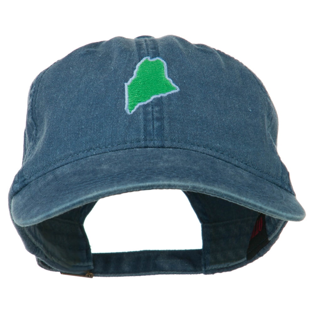 Maine State Map Embroidered Washed Cotton Cap - Navy OSFM - Walmart.com