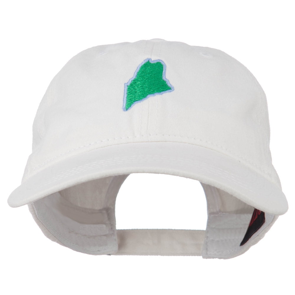 Maine State Map Embroidered Washed Cotton Cap - White OSFM - Walmart.com
