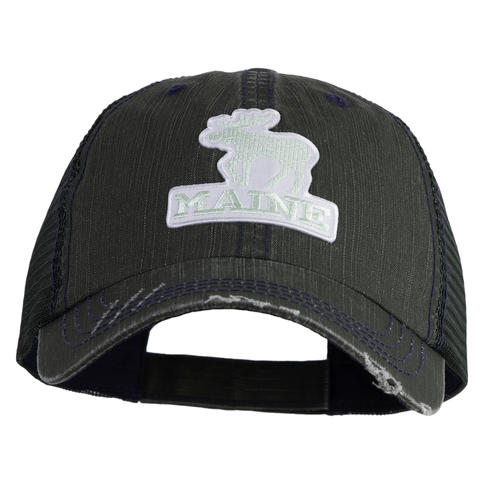 Maine State Moose Patched Low Profile Special Cotton Mesh Cap - Green ...