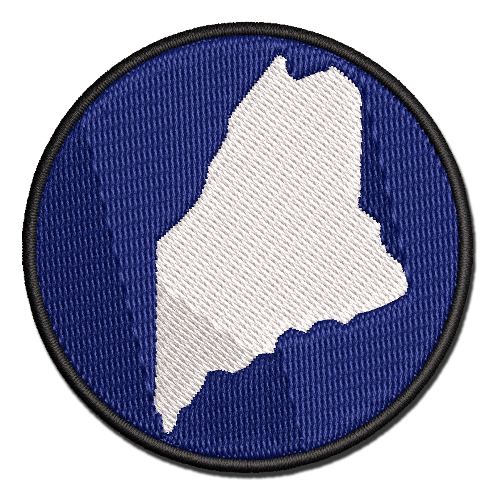 Maine State Silhouette Applique Multi-Color Embroidered Iron-On Patch ...