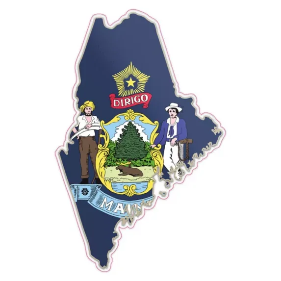 Maine State Sticker Phone Decal Water Bottle Stickers Car Decals ...