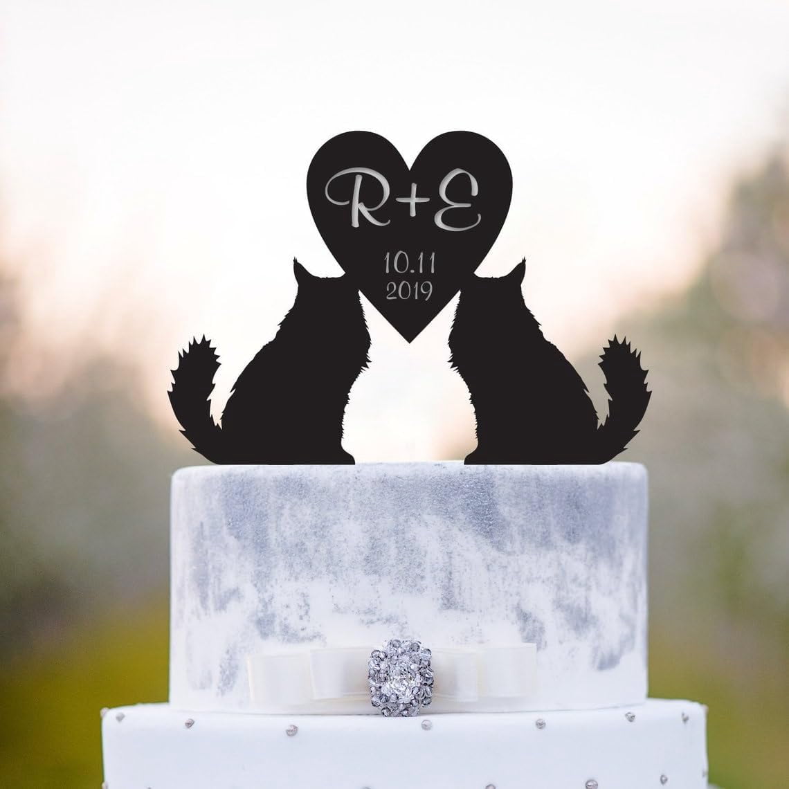 Maine coon cake topper,Cat wedding topper,Couple cake topper,bride ...