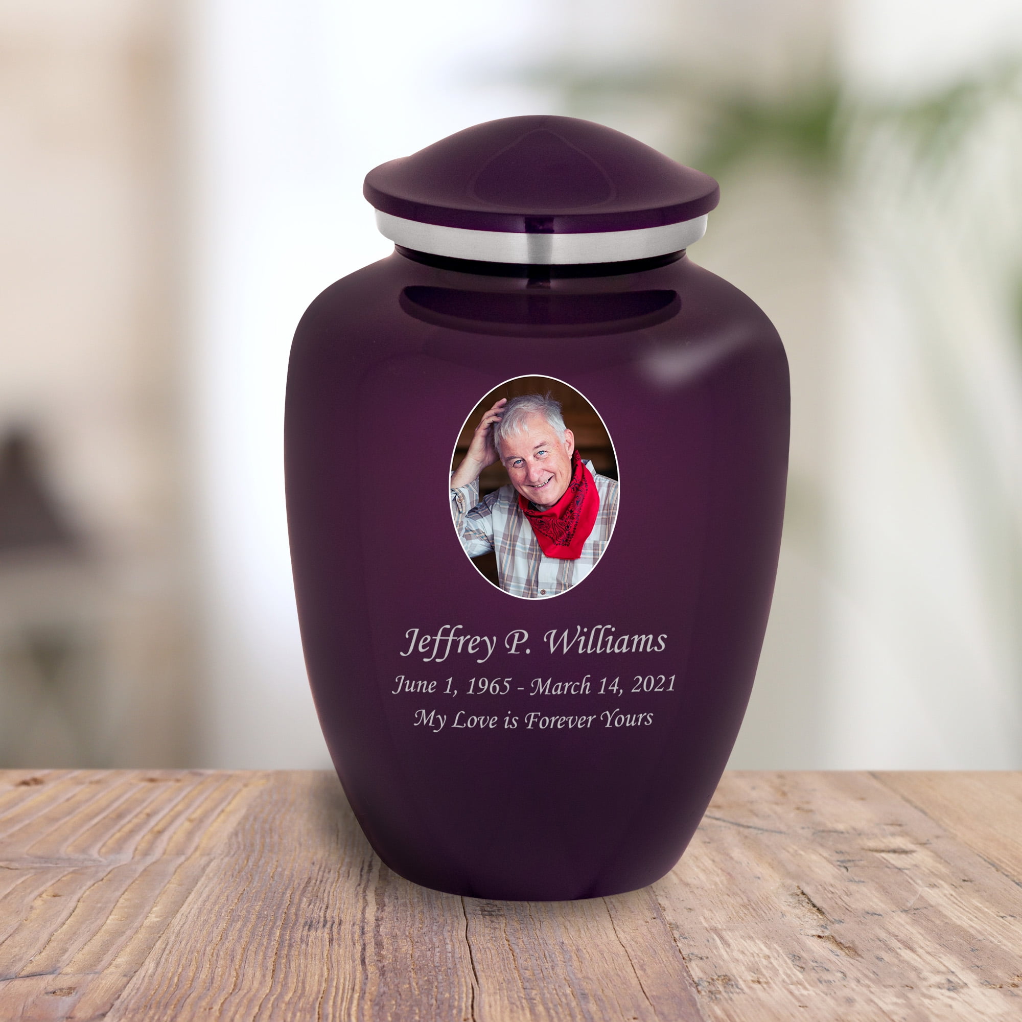 Mainely Urns and Memorials Custom Photo Cremation Urn - 6 Colors ...