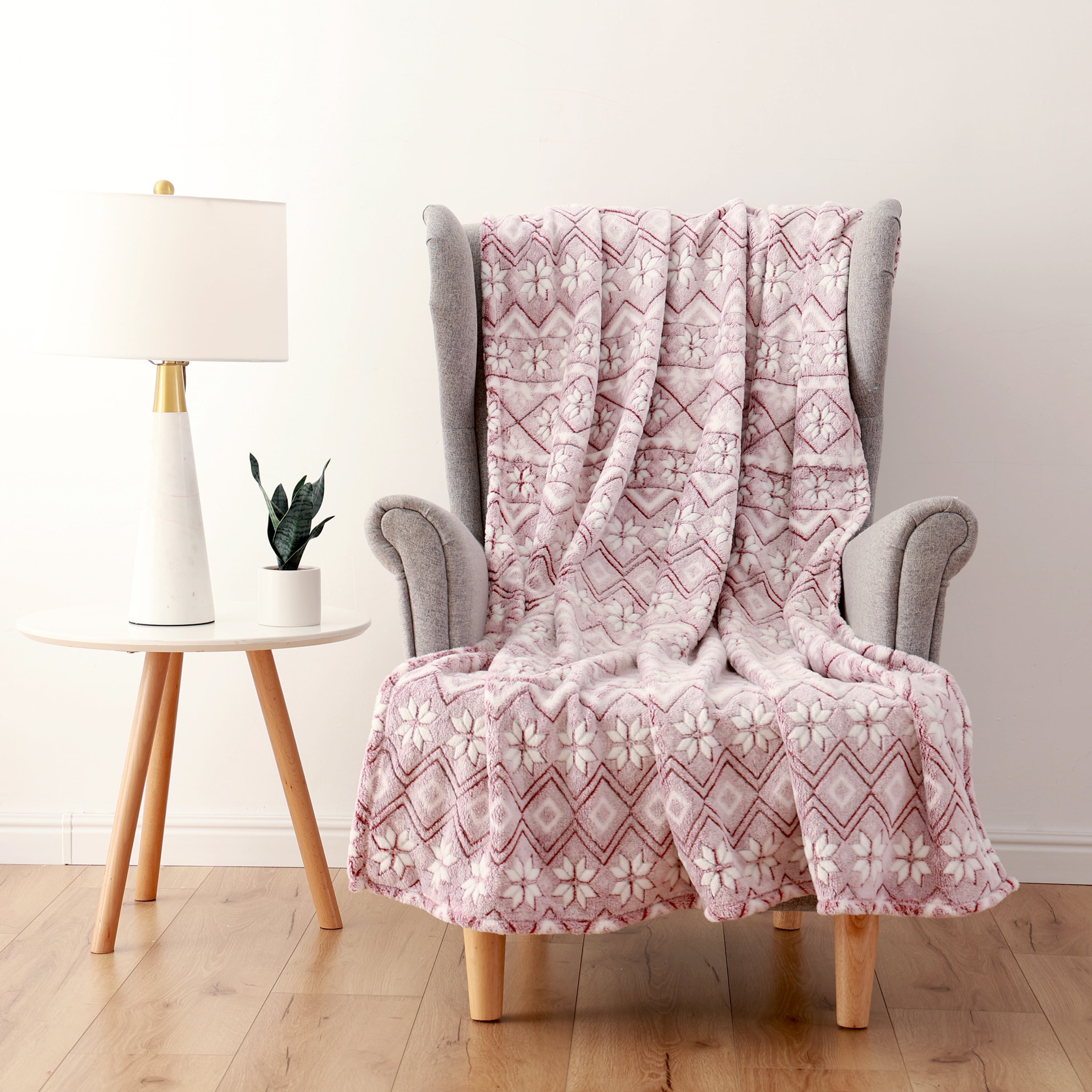 Mainstay Textured Plush Throw - Cozy Fair Isle Print - Walmart.com